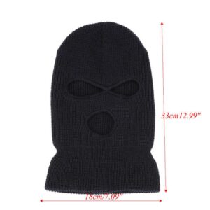 SUNTRADE 2pcs 3-Hole Ski Face Mask Balaclava,Full Face Mask for Winter Outdoor Sports Black