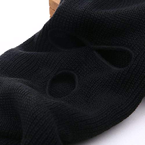 SUNTRADE 2pcs 3-Hole Ski Face Mask Balaclava,Full Face Mask for Winter Outdoor Sports Black