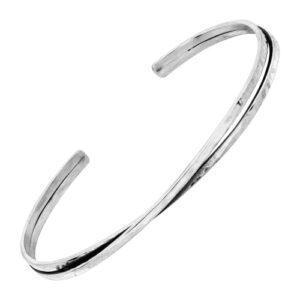 silpada 'pas de deuax' hammered double row cuff bracelet in sterling silver