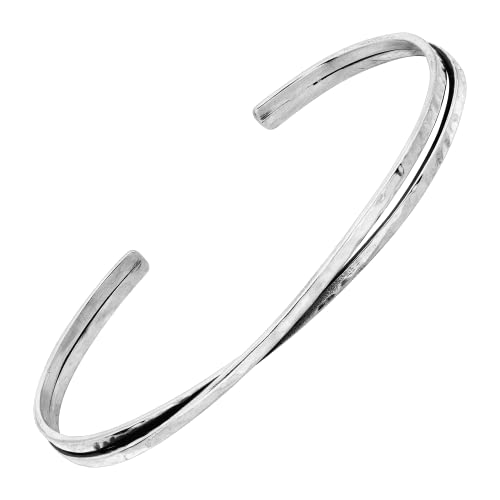 Silpada 'Pas De Deuax' Hammered Double Row Cuff Bracelet in Sterling Silver