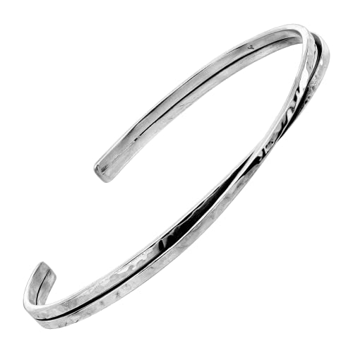 Silpada 'Pas De Deuax' Hammered Double Row Cuff Bracelet in Sterling Silver