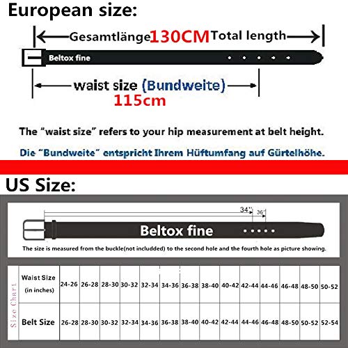 beltox fine Men’s Casual Leather Jeans Belts 1 1/2” Wide 4MM Thick Alloy Prong Buckle Work Dress Belt for Men（Black Belt with Black Buckle，50-52）