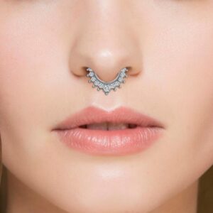 AVYRING Fake Nose Ring Hoop Faux Nose Septum Ring Non-Pierced Clip On Nostril Piercing Rings Jewelry Silver Gold