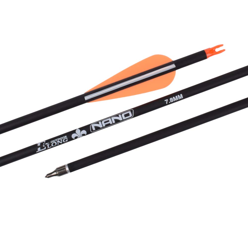 28Inch Carbon Arrow Practice Hunting Arrows Targeting with Removable Tips for Archery Compound & Recurve & Traditional Bow (Pack of 12)