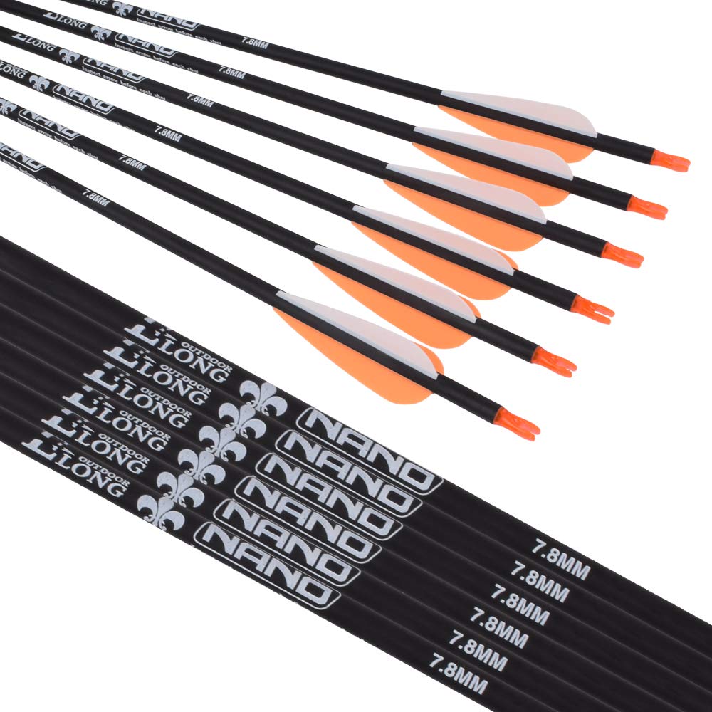 28Inch Carbon Arrow Practice Hunting Arrows Targeting with Removable Tips for Archery Compound & Recurve & Traditional Bow (Pack of 12)