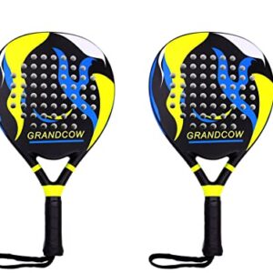 Padel Tennis Racket Racquet Carbon Fiber Power Lite Pop EVA Foam POP Tennis Paddle Paddleball Racket Racquets (2Pcs Black)