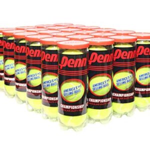 Penn Championship Tennis Balls - Regular Duty Felt Pressurized Tennis Balls - 24 Cans, 72 Balls, Yellow