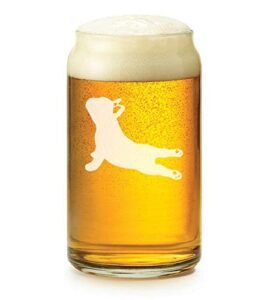 mip brand 16 oz beer can glass french bulldog yoga