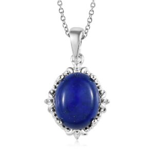 shop lc delivering joy blue lapis lazuli necklace 925 sterling silver magnetic clasp stainless steel chain 20" birthday gifts for women