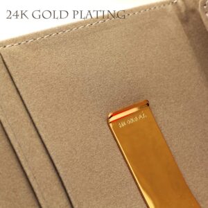 Sotania - Personalized 24K Gold Genuine Leather Money Clips Mens Wallets slim Front Pocket Card Holder Gift for Mens Groomsmen Gift (Navy_Blue)