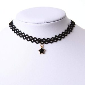 Olbye Elastic Choker Star Necklace Black Tattoo Choker Necklaces for Women Plastic Minimal Necklace Jewelry