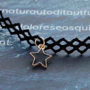 Olbye Elastic Choker Star Necklace Black Tattoo Choker Necklaces for Women Plastic Minimal Necklace Jewelry