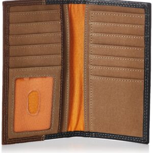 Timberland PRO mens Rfid Leather Long Bifold Rodeo Wallet With Rfid, Teak, One Size