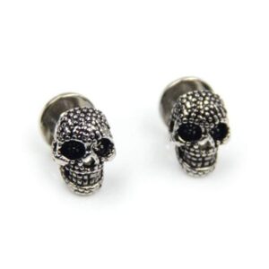 Black Skull Cufflinks and Dress Shirt Studs Set for Tuxedo Party Accessories Gift