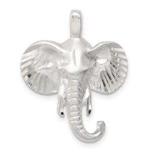 jewelry stores network elephant head pendant in 925 sterling silver 27 mm x 23 mm