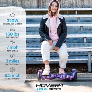 Hover-1 Helix Electric Self Balancing Hoverboard with 7 mph Max Speed, Dual 200W Motors, 3 Mile Range, and 6.5” Wheels Self Balancing Scooter