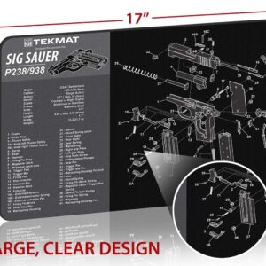 TekMat Sig Sauer P238 Gun Cleaning Mat,Black