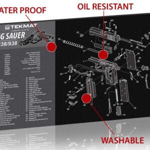 TekMat Sig Sauer P238 Gun Cleaning Mat,Black