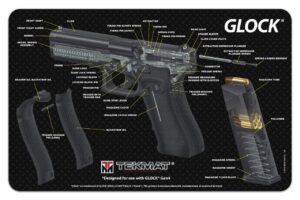 tekmat glock cut away mat, black, one size, tek-r17-glock-ca