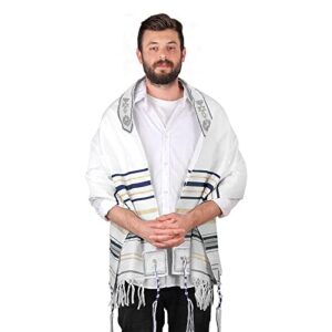 halleluyah messianic tallit prayer shawl 72"x 22" with bag for men & women | designed in israel