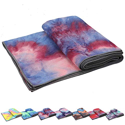 Yoga Towel, Non-Slip Hot Yoga Towel Anti-Slip Waffle Texture, 100% Absorbent Odorless Microfiber Yoga Blanket, Standard Size 72 x 24 x 0.2 inches Cushion Towel for Hot Yoga, Bikram, Pilates1