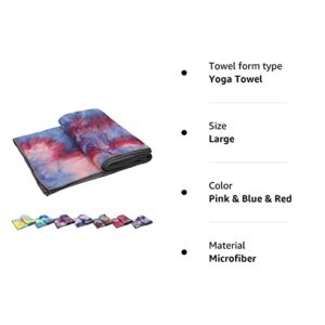 Yoga Towel, Non-Slip Hot Yoga Towel Anti-Slip Waffle Texture, 100% Absorbent Odorless Microfiber Yoga Blanket, Standard Size 72 x 24 x 0.2 inches Cushion Towel for Hot Yoga, Bikram, Pilates1