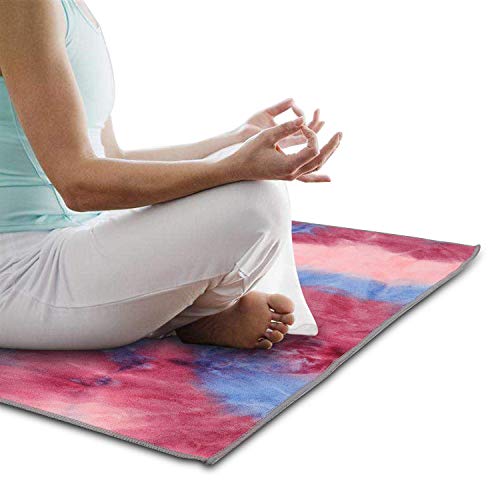 Yoga Towel, Non-Slip Hot Yoga Towel Anti-Slip Waffle Texture, 100% Absorbent Odorless Microfiber Yoga Blanket, Standard Size 72 x 24 x 0.2 inches Cushion Towel for Hot Yoga, Bikram, Pilates1