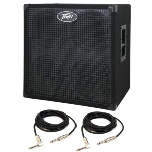 peavey headline 410 4x10 bass amp cabinet with 15' instrument cables