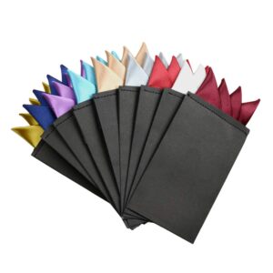 echaprey 9 pcs men's prefolded pocket squares on card masculine polyester suit handkerchief