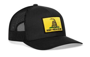 haka dont tread on me hat – gadsden flag trucker hat, mesh outdoor hat for men & women, adjustable snapback baseball cap, golf hat black