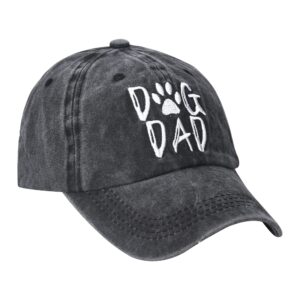 Waldeal Men's Dog Dad Washed Adjustable Baseball Cap Dog Lover Hat