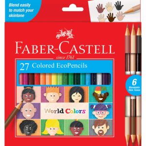 Faber-Castell World Colors Ecopencils, 27 Count - Diverse Skin Tone Colored Pencils For Kids