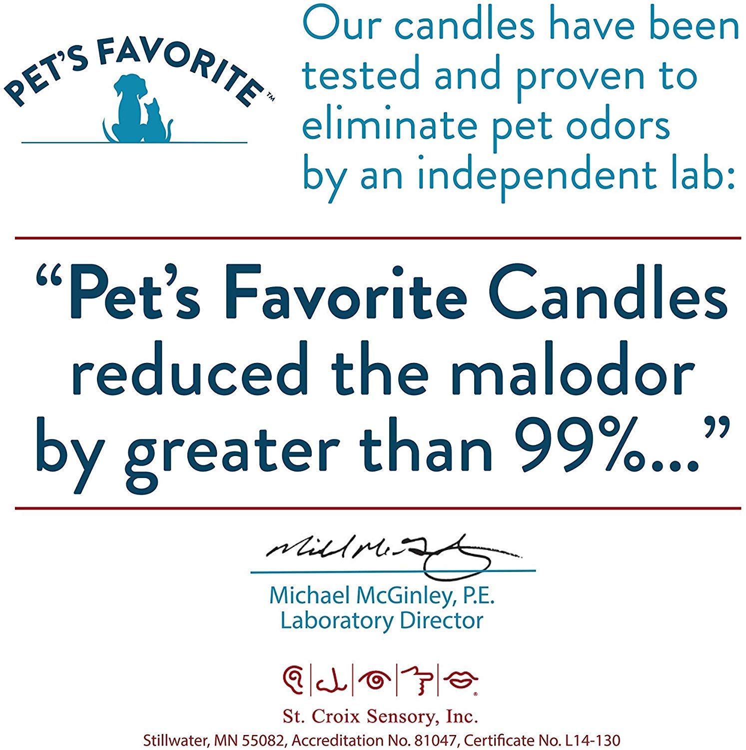 Pet's Favorite - Tested & Proven - Odor Eliminating Candle, Pet-Friendly Scented Candle, in 7 Great Fragrances – 70-Hour Burn Time, Cotton Wick (Fresh Laundry, Pack of 2)