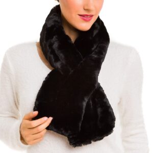 melifluos designed in spain fur collar scarf for women faux fur scarves neck shrug for fall winter spring coat dress (fc03-11)