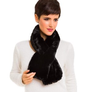 MELIFLUOS DESIGNED IN SPAIN Fur Collar Scarf for Women Faux Fur Scarves Neck Shrug for Fall Winter Spring Coat Dress (FC03-11)