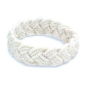 world end imports white cotton sailor knot bracelet (medium)