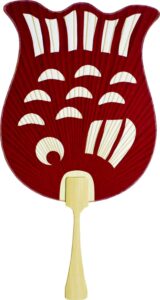 shiomi dan fan uchiwa summer vacation (red) 18 x 35 cm 2207