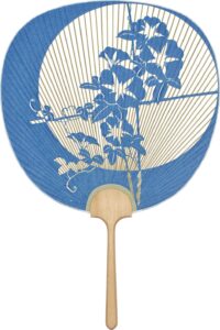 shiomi fan 1164 elegant fan (blue) 11.0 x 16.5 inches (28 x 42 cm)