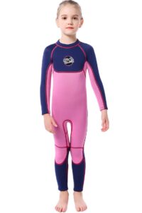 cokarsey girls 3mm neoprene full wetsuit back zip for snorkeling, swimming, diving