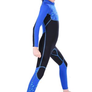 Cokarsey Kids Full Body Wetsuit 2.5mm Neoprene Back Zipper Sun Protection Thermal Swimsuit for Boys