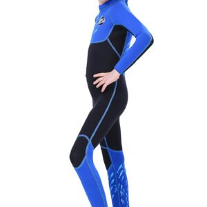 Cokarsey Kids Full Body Wetsuit 2.5mm Neoprene Back Zipper Sun Protection Thermal Swimsuit for Boys