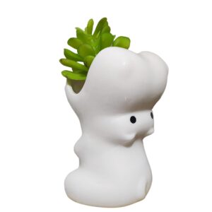 Cuteforyou Cute 5 Inch Tall Cartoon Animal Hippo Shaped Ceramic Succulent Cactus Flower Plant Pot Planter - Plant Not Included