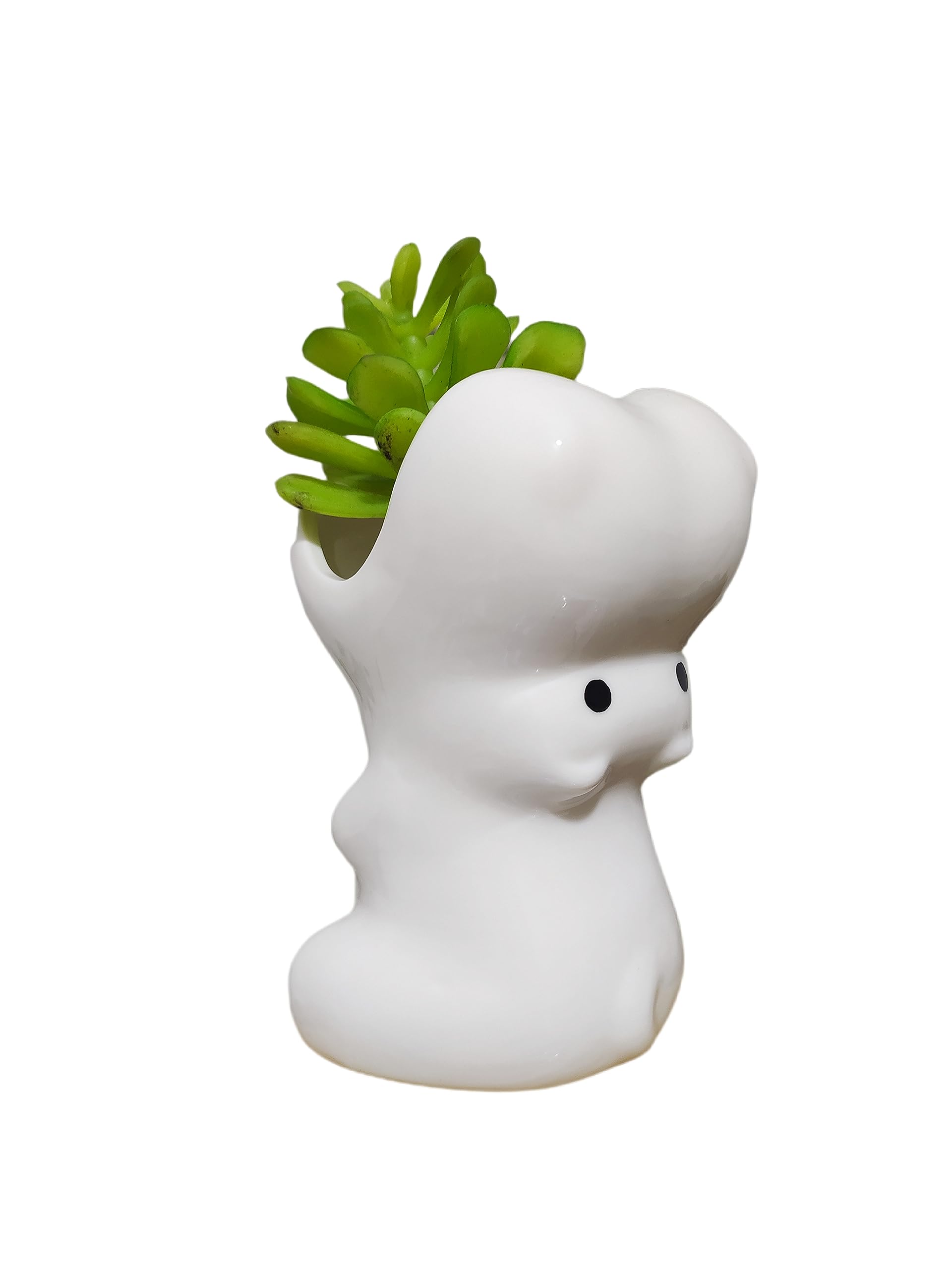 Cuteforyou Cute 5 Inch Tall Cartoon Animal Hippo Shaped Ceramic Succulent Cactus Flower Plant Pot Planter - Plant Not Included