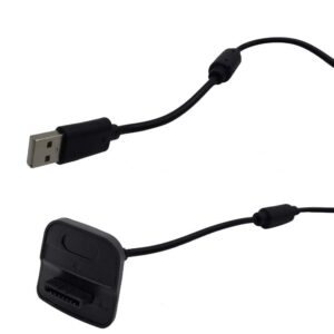 Charging Cable for Xbox 360 & Slim Wireless Game Controllers,2 Pack Black