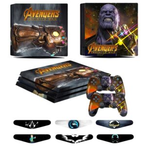 ps4 pro skins - decals for ps4 controller playstation 4 pro - stickers cover for ps4 pro controller sony playstation four pro accessories with dualshock 4 two controllers skin - thanos