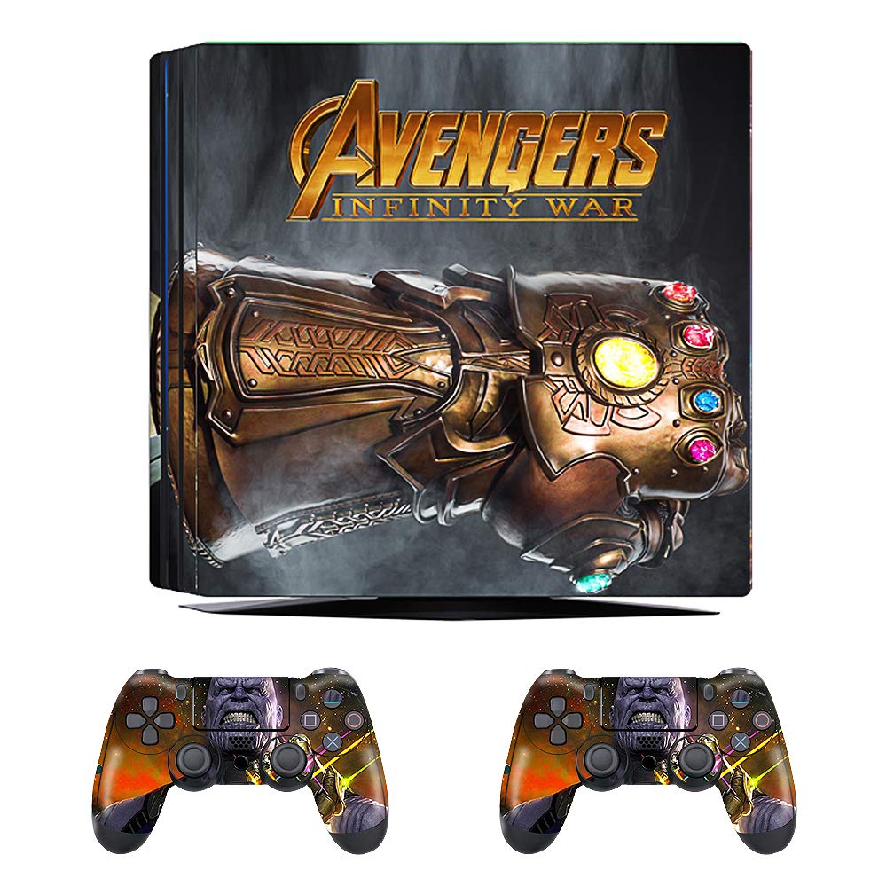 PS4 Pro Skins - Decals for PS4 Controller Playstation 4 Pro - Stickers Cover for PS4 Pro Controller Sony Playstation Four Pro Accessories with Dualshock 4 Two Controllers Skin - Thanos