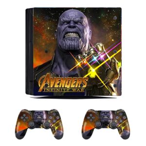 PS4 Pro Skins - Decals for PS4 Controller Playstation 4 Pro - Stickers Cover for PS4 Pro Controller Sony Playstation Four Pro Accessories with Dualshock 4 Two Controllers Skin - Thanos