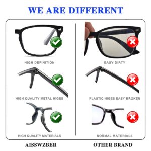 aisswzber Square Non-Prescription Glasses Clear Lens Eyeglasses