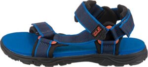 jack wolfskin seven seas 3 sandal hiking boot, blue/orange, 12 us unisex big kid