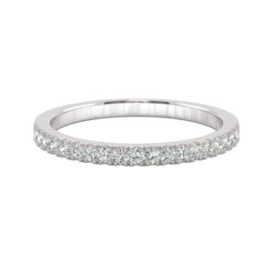 14K White Gold 1.5mm Round Moissanite Wedding Band-size 9 0.29cttw DEW by Charles & Colvard